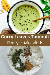 Curry leaves tambuli recipe | How to make Karibevu tambli - Dice n Cook